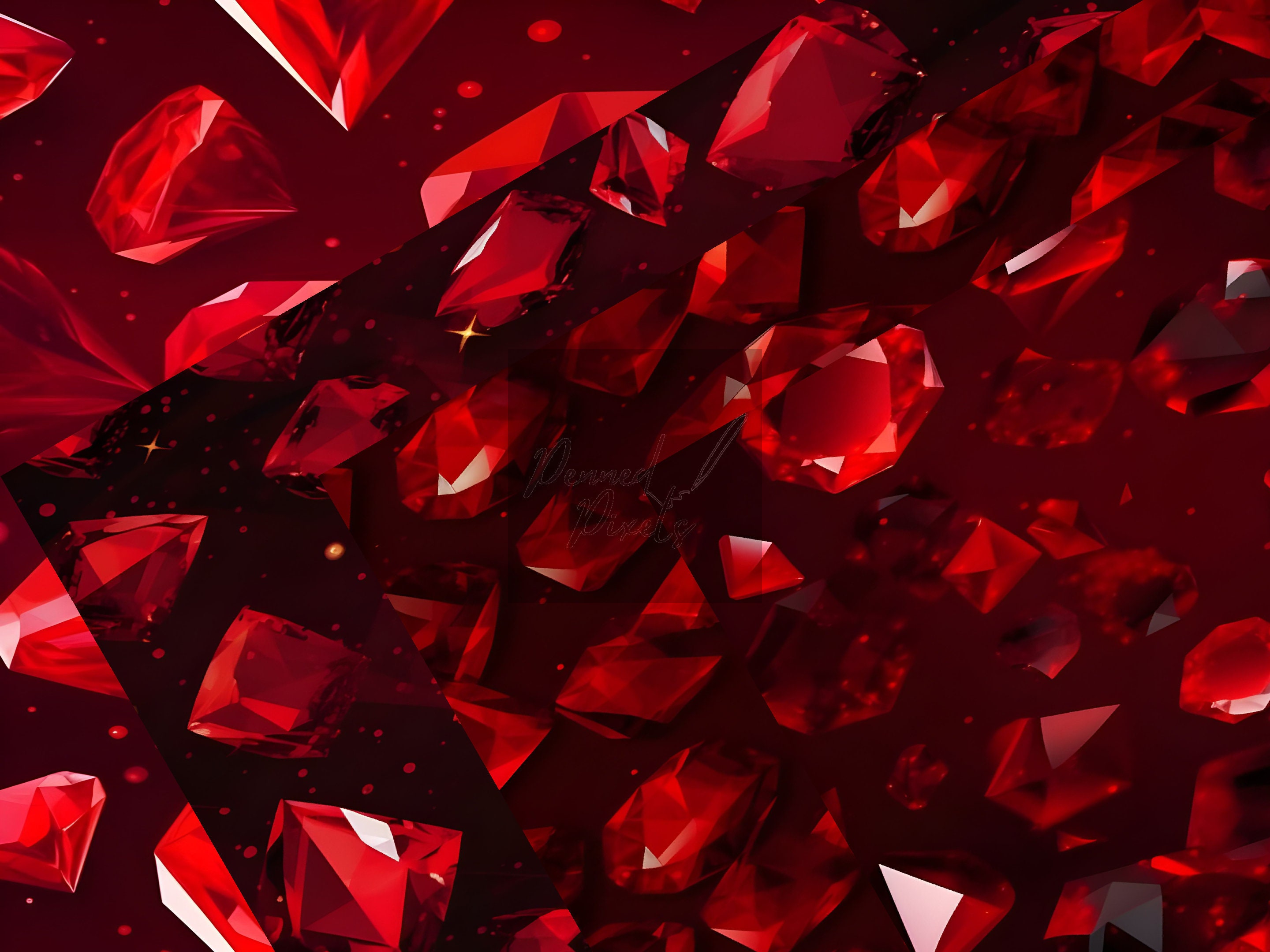 Ruby Gemstone Mixed Styles Seamless Digital Paper Deep Red Sharp Jewel ...