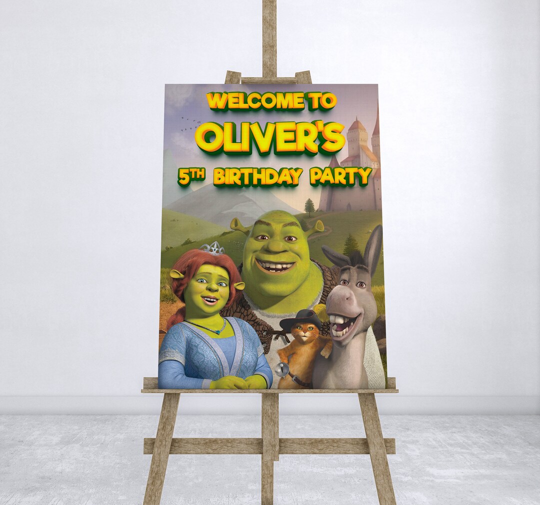 Shrek Birthday Welcome Sign Shrek Personalized Birthday - Etsy Australia