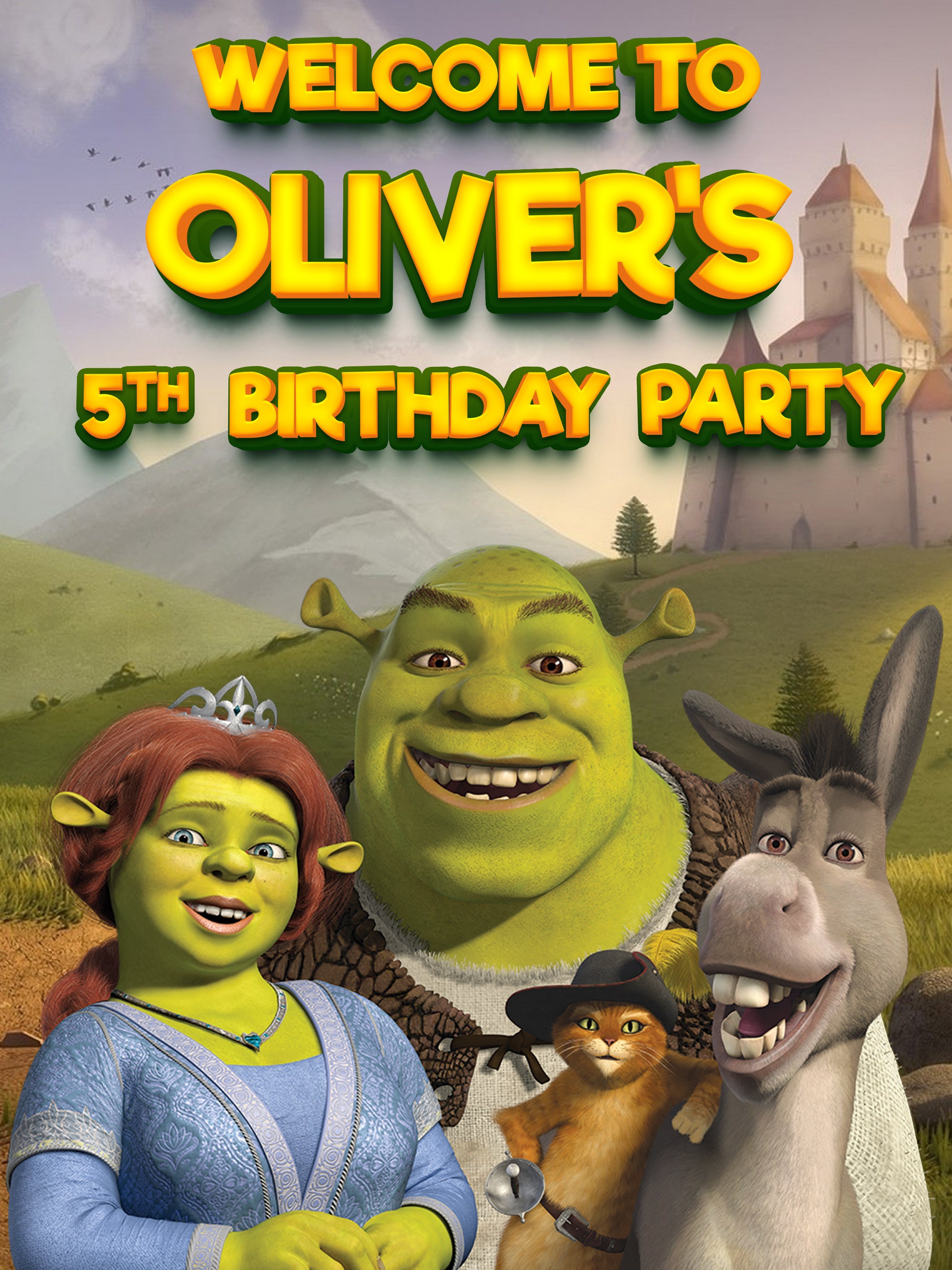 Shrek Birthday Welcome Sign Shrek Personalized Birthday - Etsy Australia