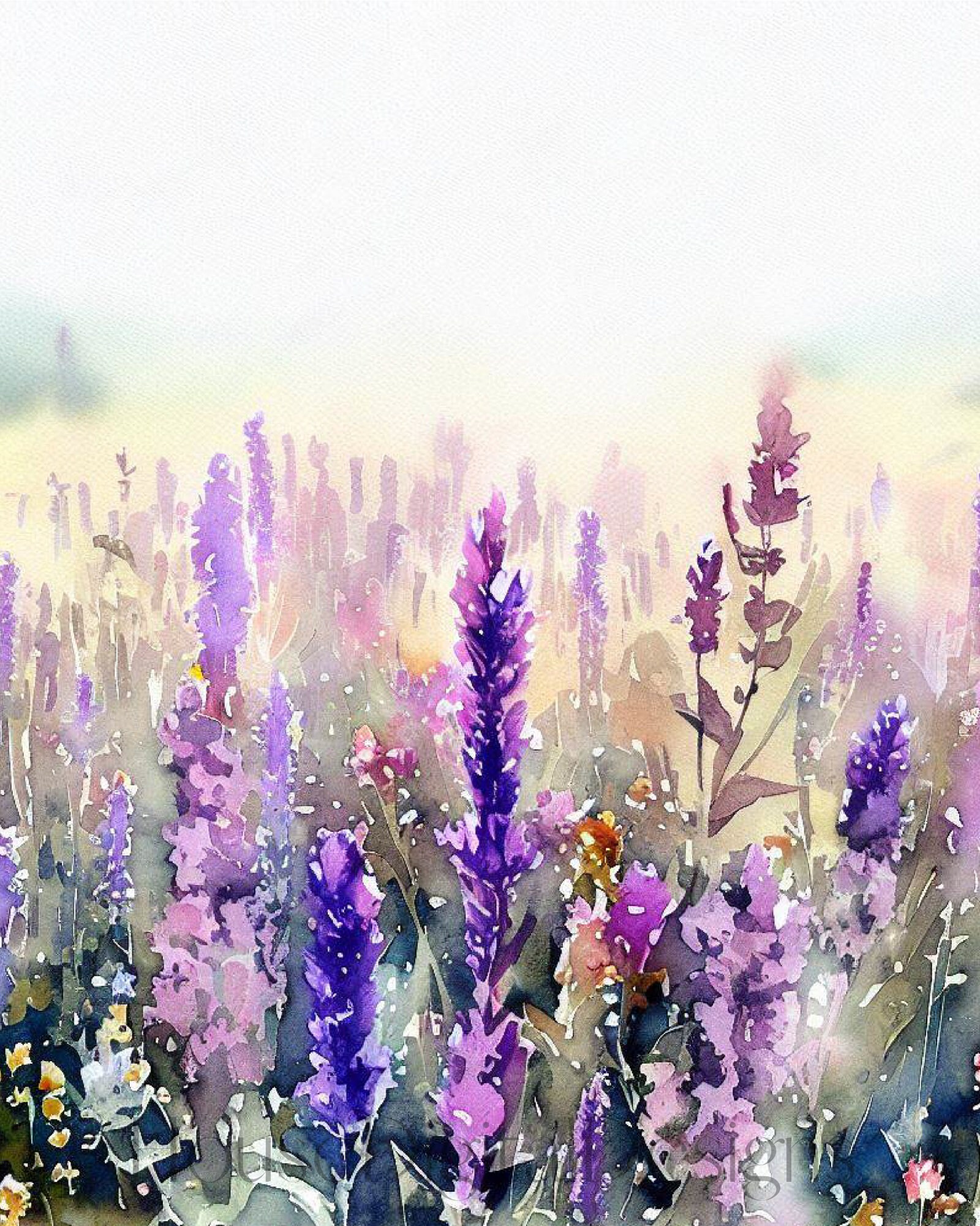 Lavender Flower Art, Wall Art Digital, Print-on-demand, Digital Art ...