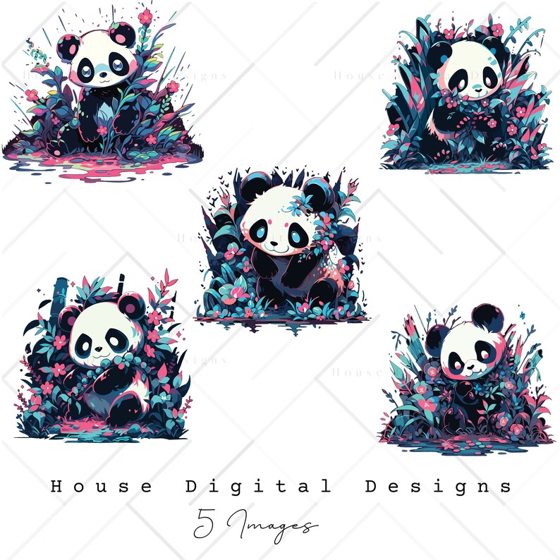 Graffiti, Psychedelic Panda Bear SVG/PNG Digital File, Commercial Use ...