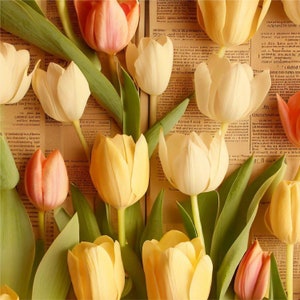 Tulip Flowers With Newspaper, Print on Demand, Clipart Png, Digital ...
