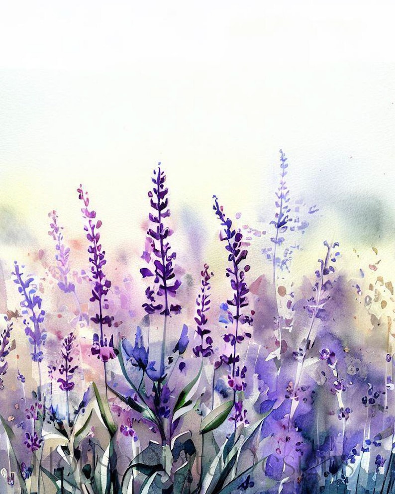 Lavender Flower Art, Wall Art Digital, Print-on-demand, Digital Art ...