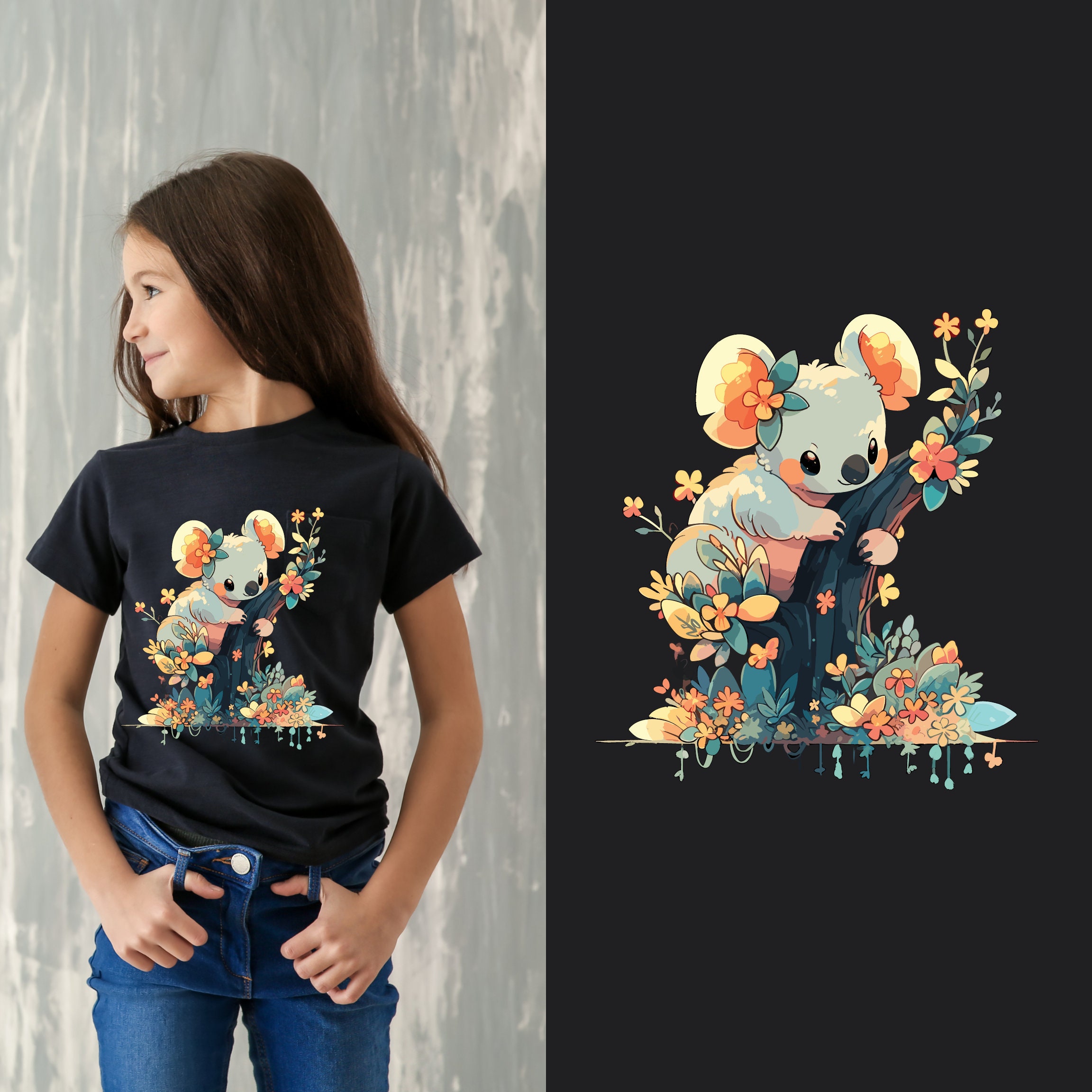 Floral Psychedelic Baby Koala SVG/PNG Digital Files Instant - Etsy