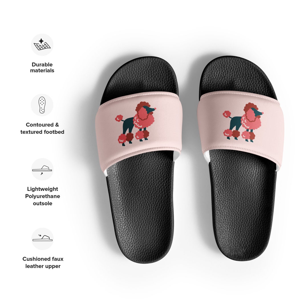 Pink Poodle Women's Slides-poodle Lover Slippers-poodle Sandals-poodle ...