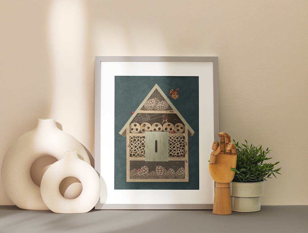 The Bug Hotel - Garden Insect Art Print Illustration - Printable ...