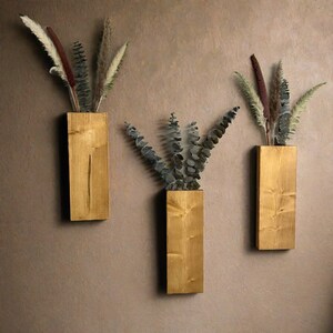 Wooden Wall Pockets for Plants | Wooden Hanging Vase | Handcrafted ...