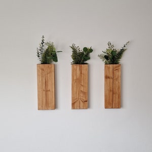 Wooden Wall Pockets for Plants | Wooden Hanging Vase | Handcrafted ...