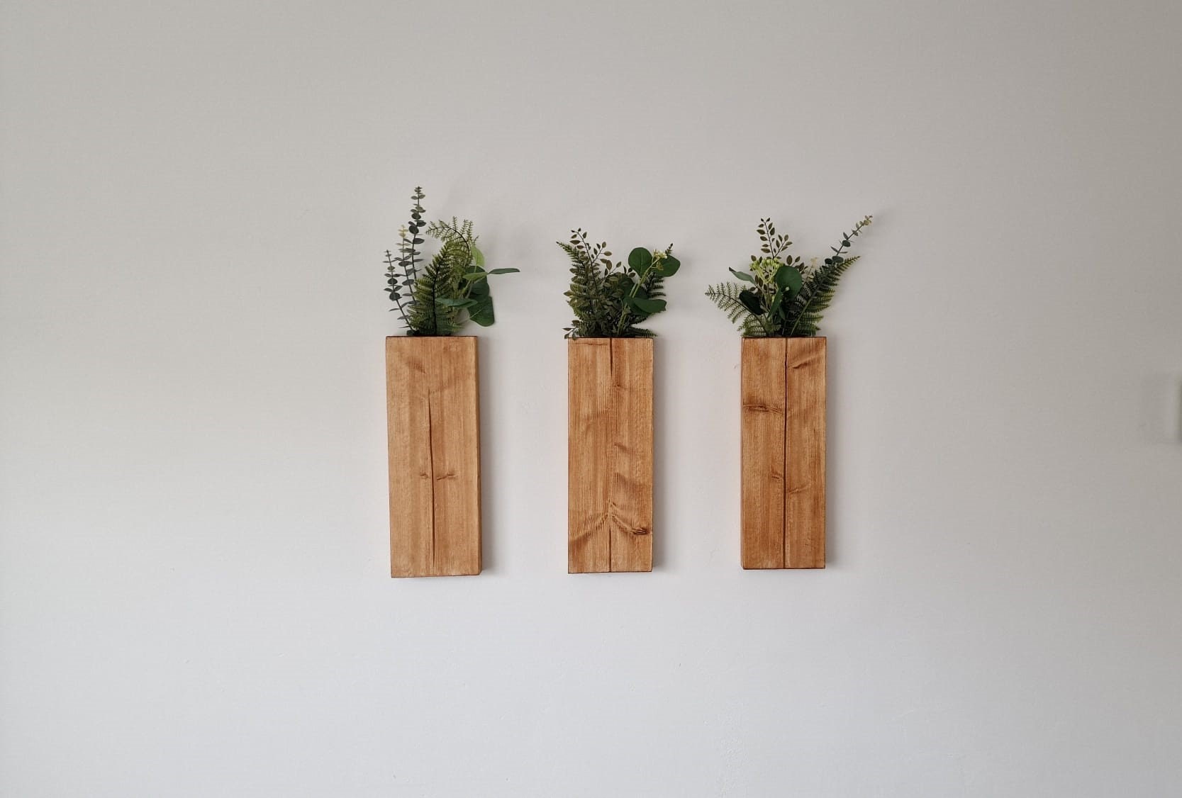 Wooden Wall Pockets for Plants Wooden Hanging Vase Handmade Unique Home ...
