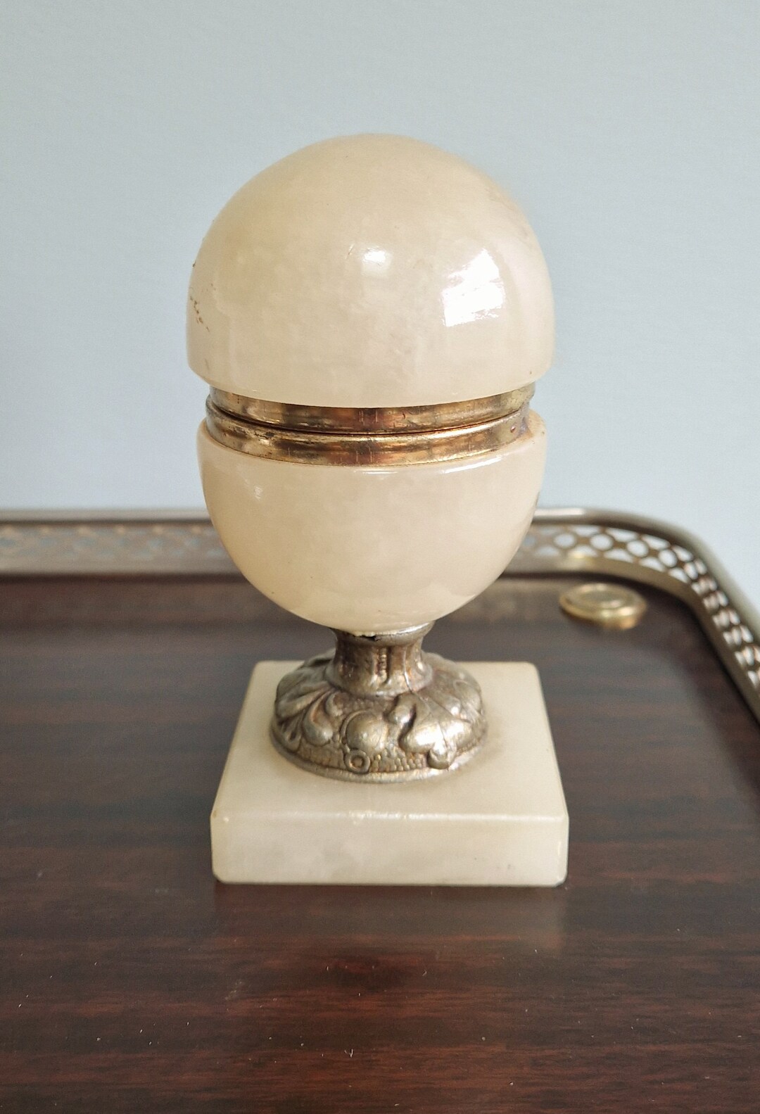 Empire Style Alabaster and Bronze Candy Box - Etsy