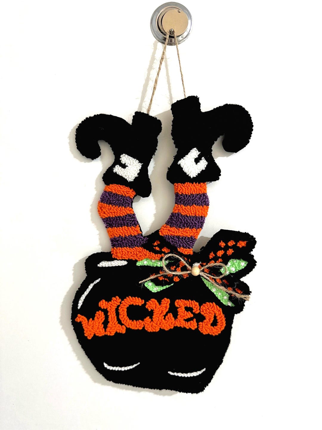 Halloween Door Hanger, Hand Tufted Wall Decor, Halloween Door Decor ...