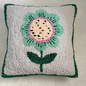 Flower Velvet Pillow Cover, Tufted Throw Pillow, Housewarming Gift ...