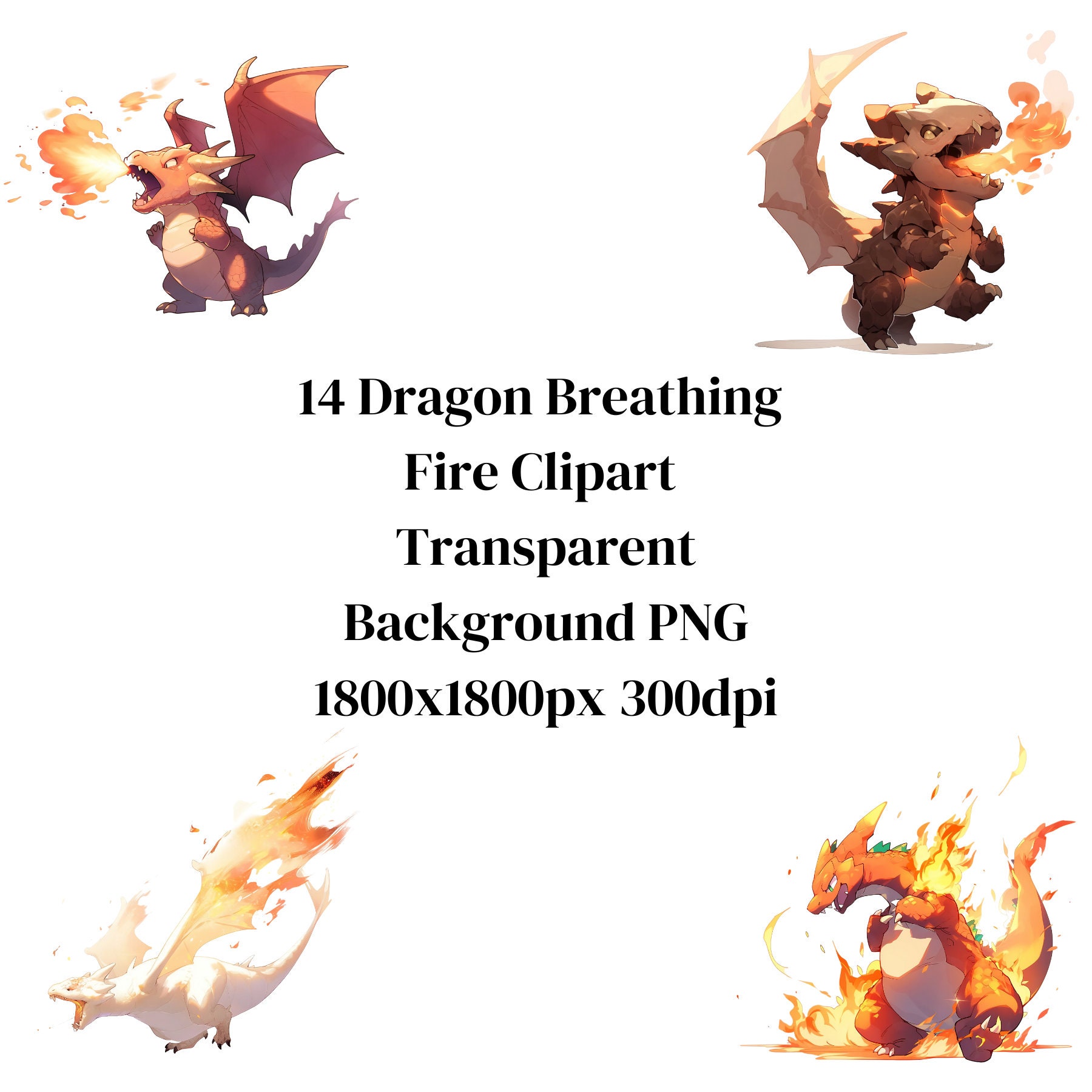 Dragon Breathing Fire Clipart