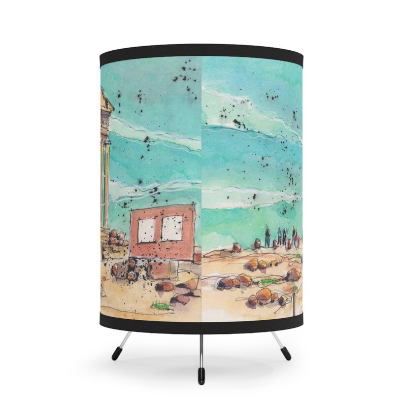 Tripod Lamp, THE PARTHENON Sketch High-res Printed Shade Wanderlust ...