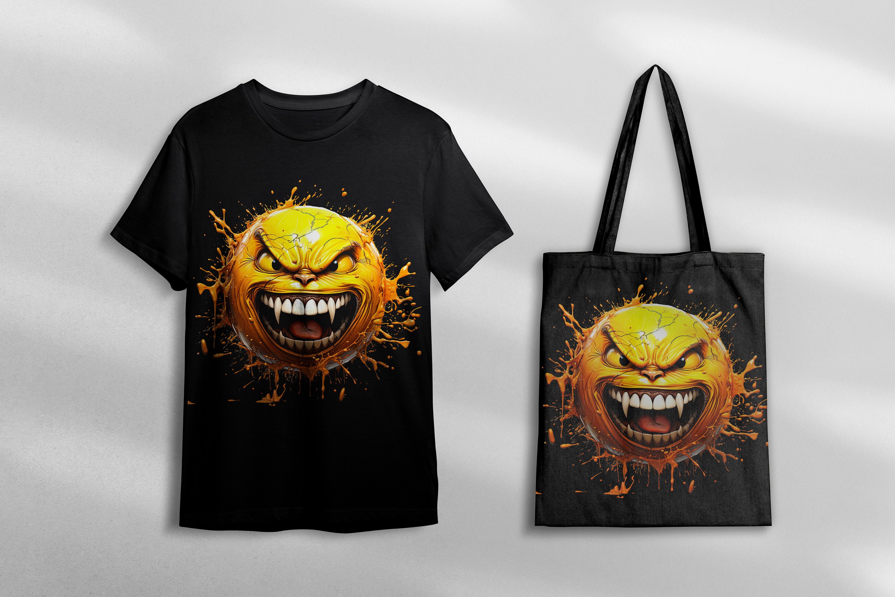 Yellow Fanged Emoji Character, PNG Image Without Background for ...