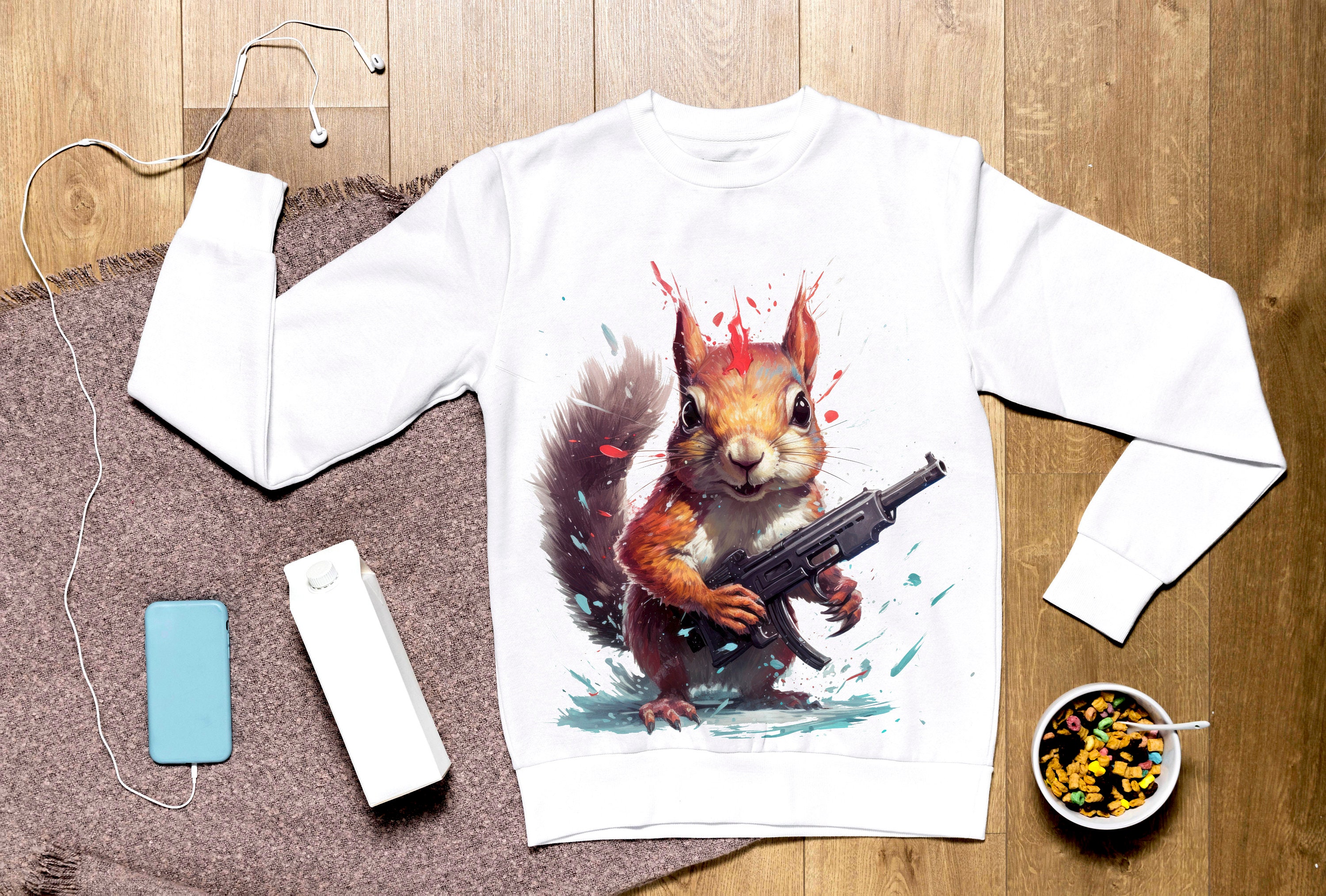 Angry Armed Squirrel, 1 PNG Illustration in 4000x4000 Resolution and ...