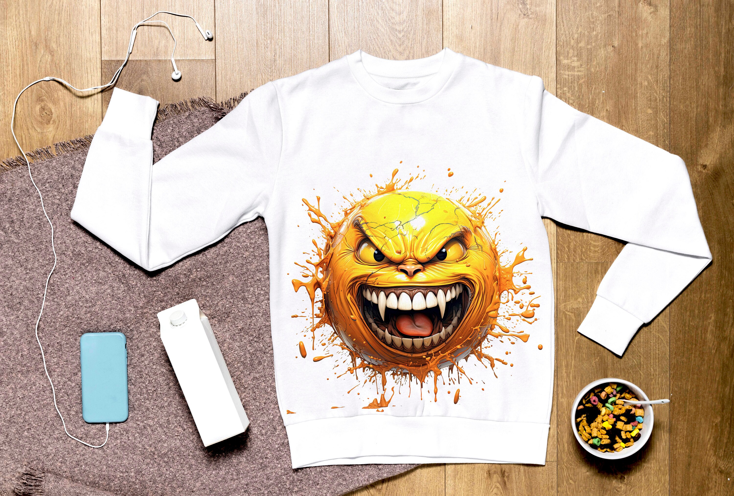 Yellow Fanged Emoji Character, PNG Image Without Background for ...