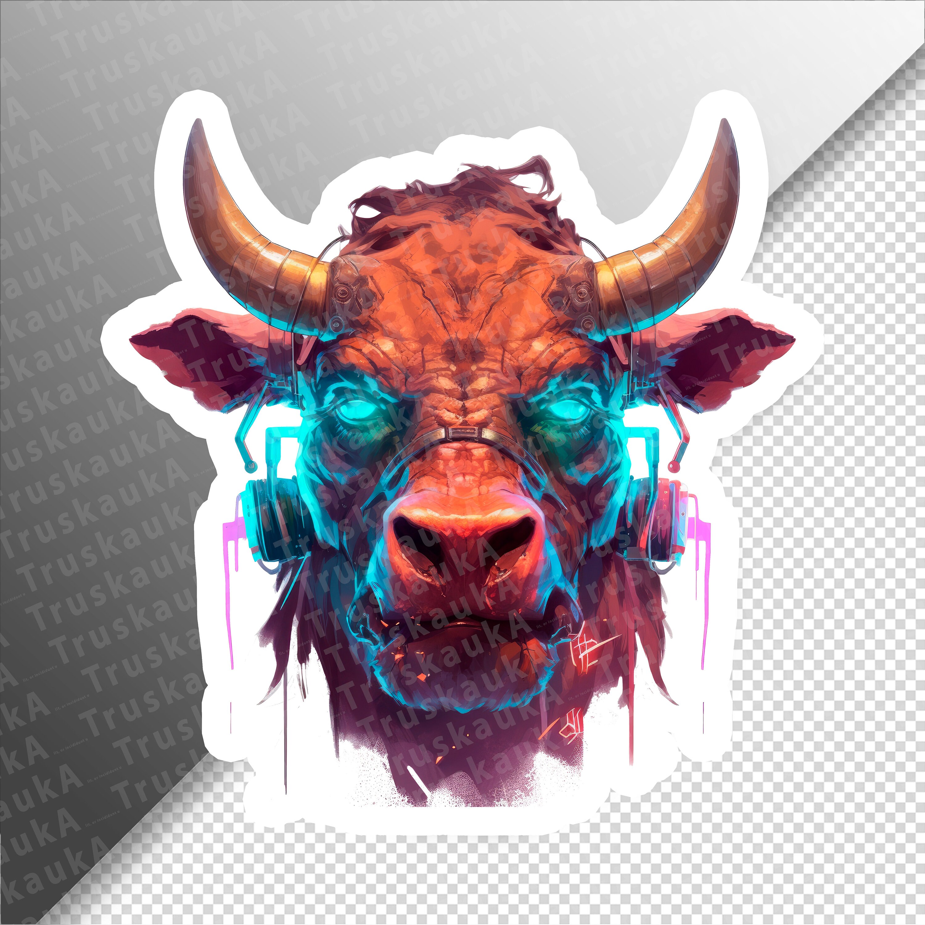 Cyber Cow Cyberpunk PNG Illustration in 4000x4000 Resolution - Etsy