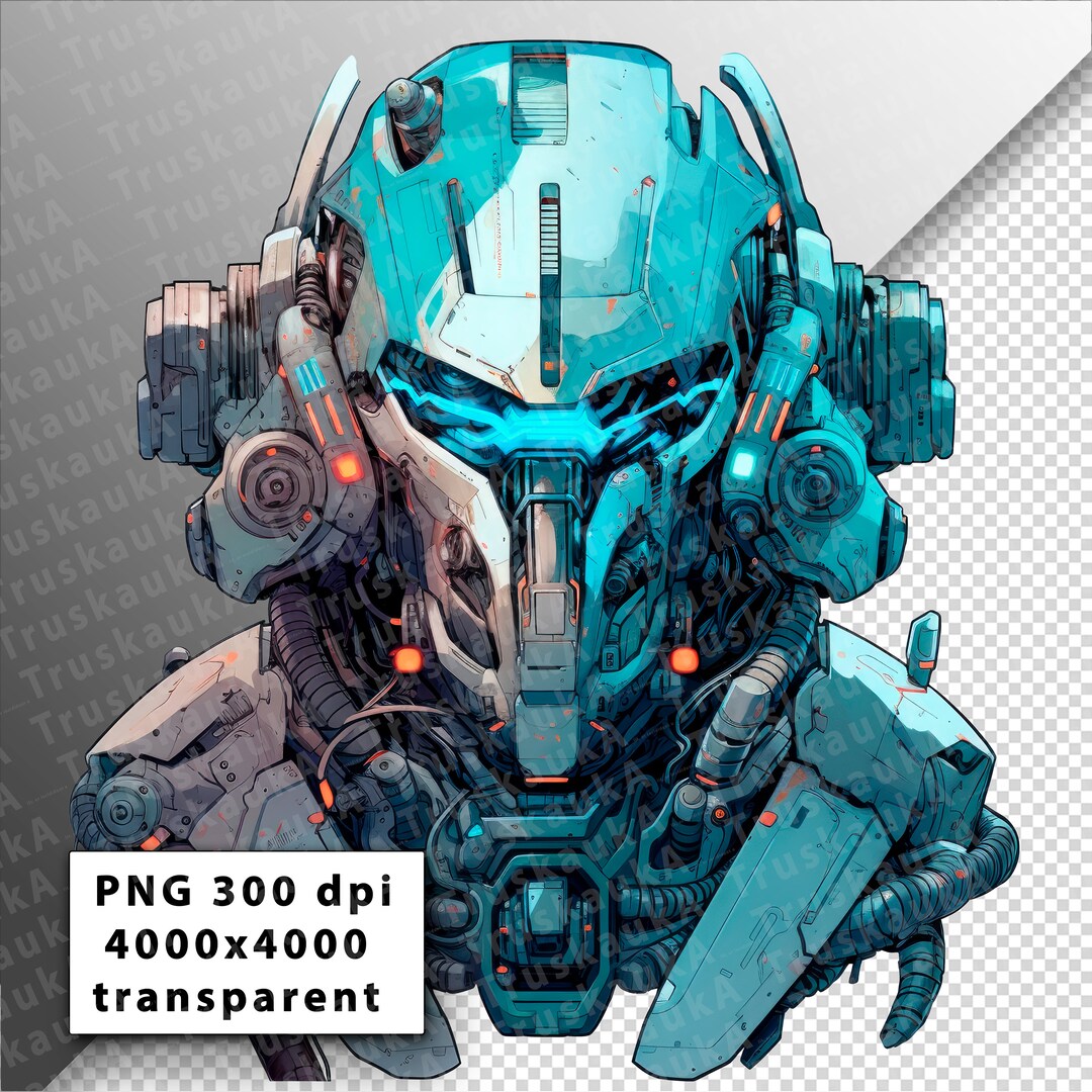 Cyber Alien Robot Sci-fi - PNG Digital Drawing With No Background for ...