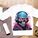 Neon Cyber Skull With Headphones PNG in High Quality for Printing and ...