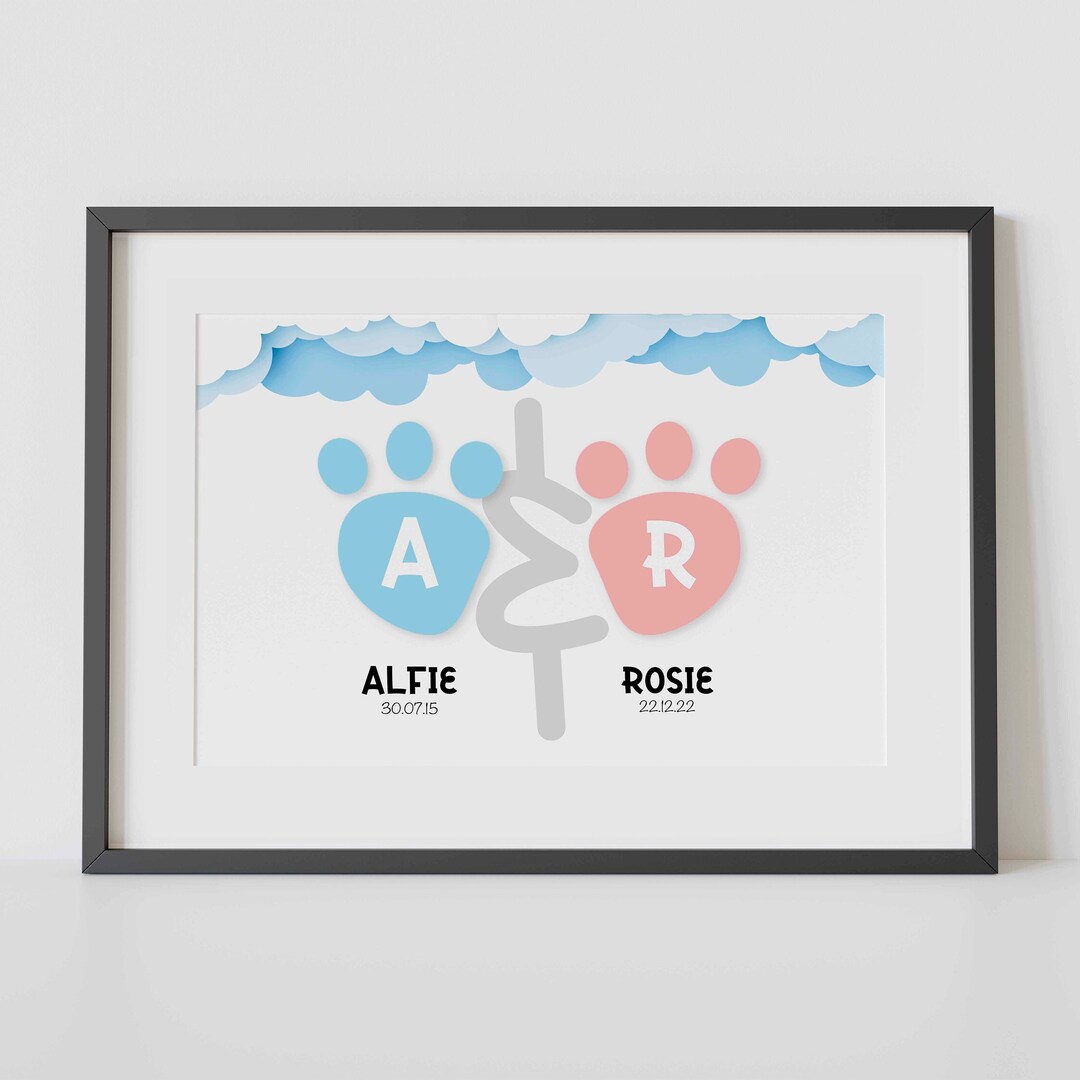 Siblings & Family Cub Paw Print Baby Prints Newborn Prints Baby Shower ...