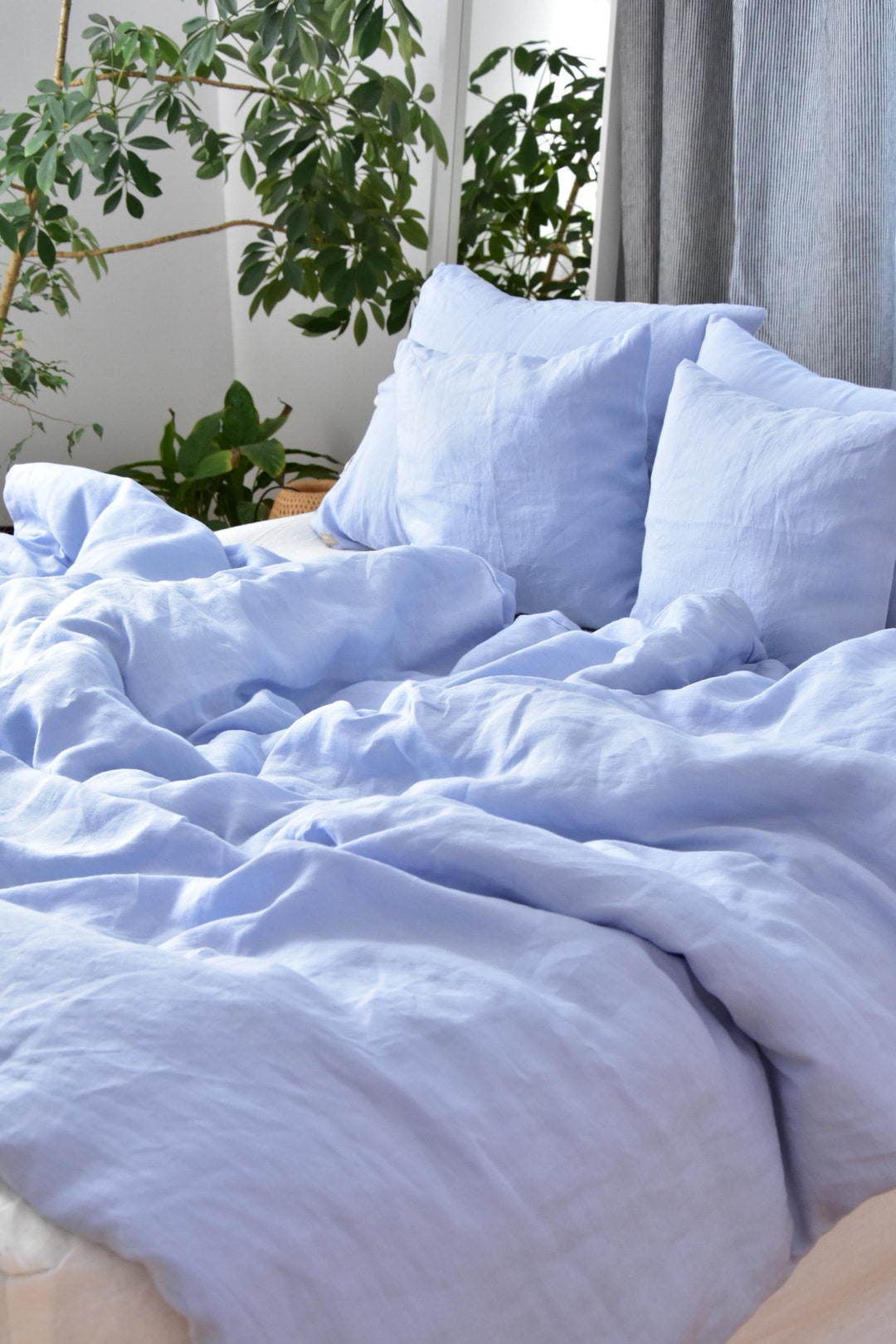 Light Blue Duvet Cover Linen Duvet Cover Natural Bedding Eco Bedding ...