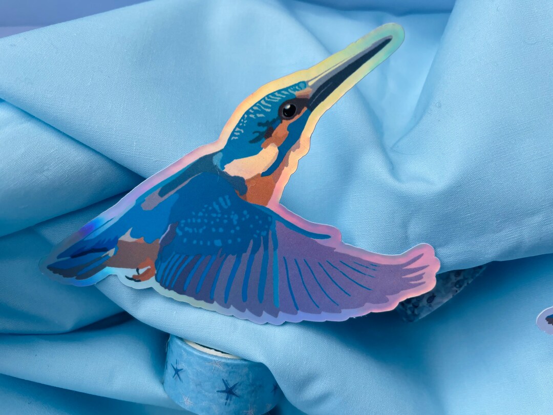Kingfisher Sticker 2 Pieces 10 X 6 Cm Holographic/transparent/white ...