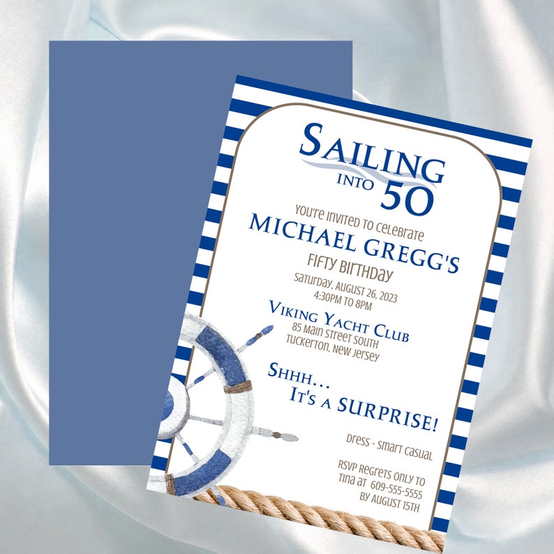 Nautical Anchor Sailing Milestone Birthday Retirement Celebration ...
