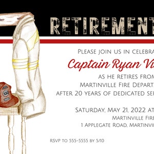Fireman Retirement Promotion Graduation Invitation Announcement - Etsy