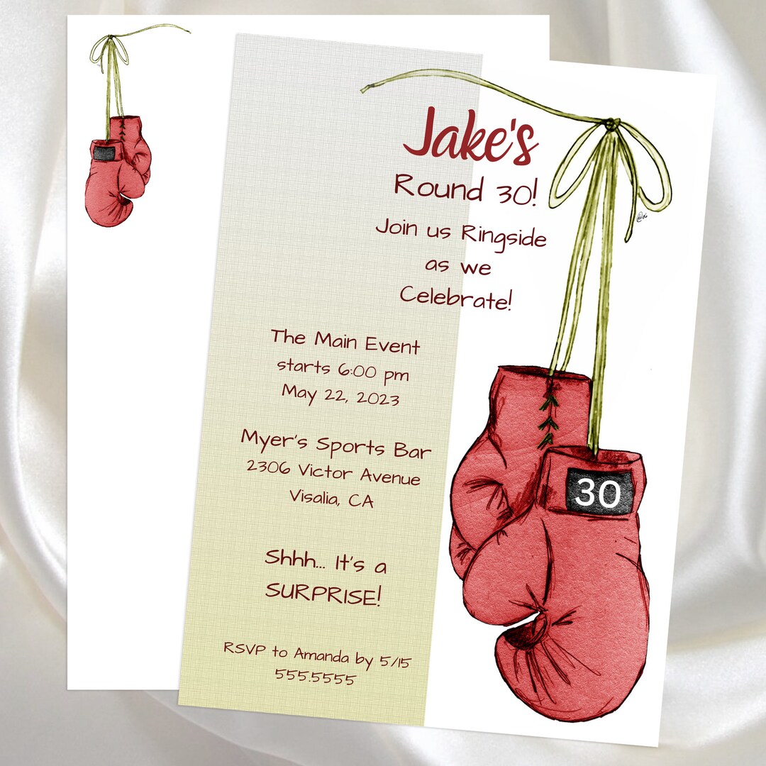 Boxing Themed Milestone Birthday Retirement Tournament Celebration ...