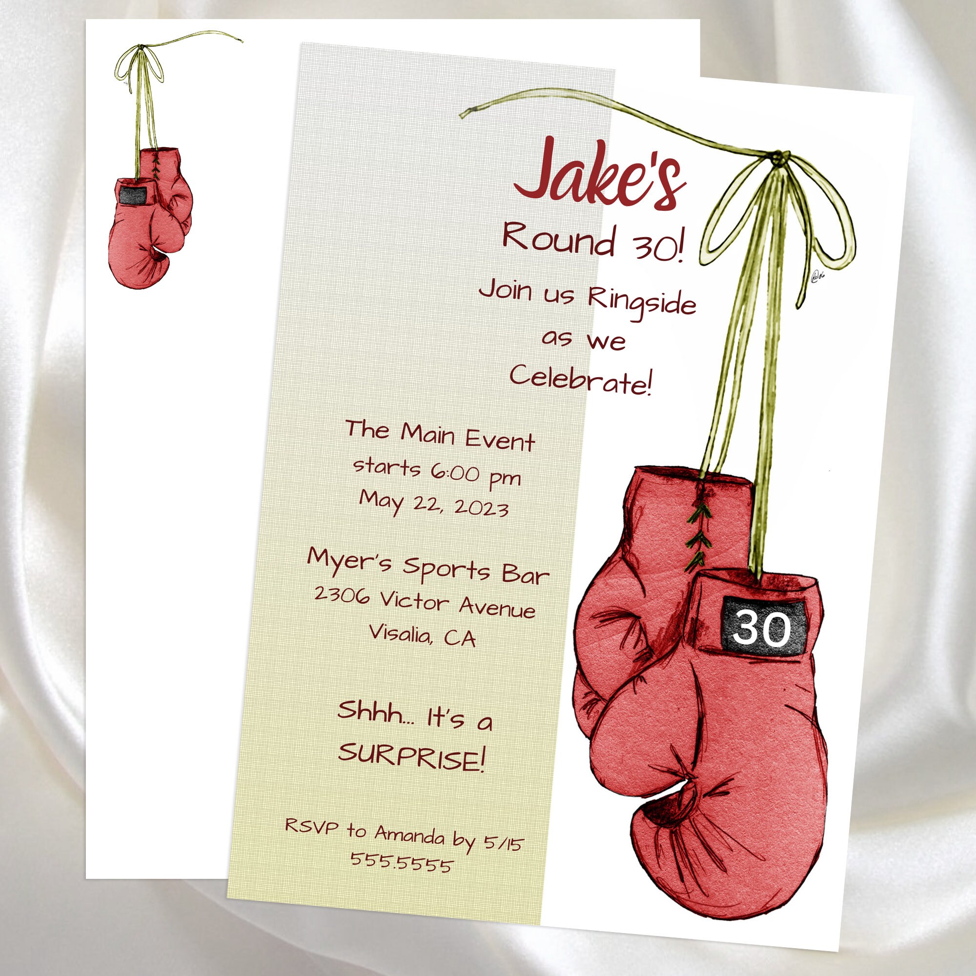 Boxing Themed Milestone Birthday Retirement Tournament Celebration ...