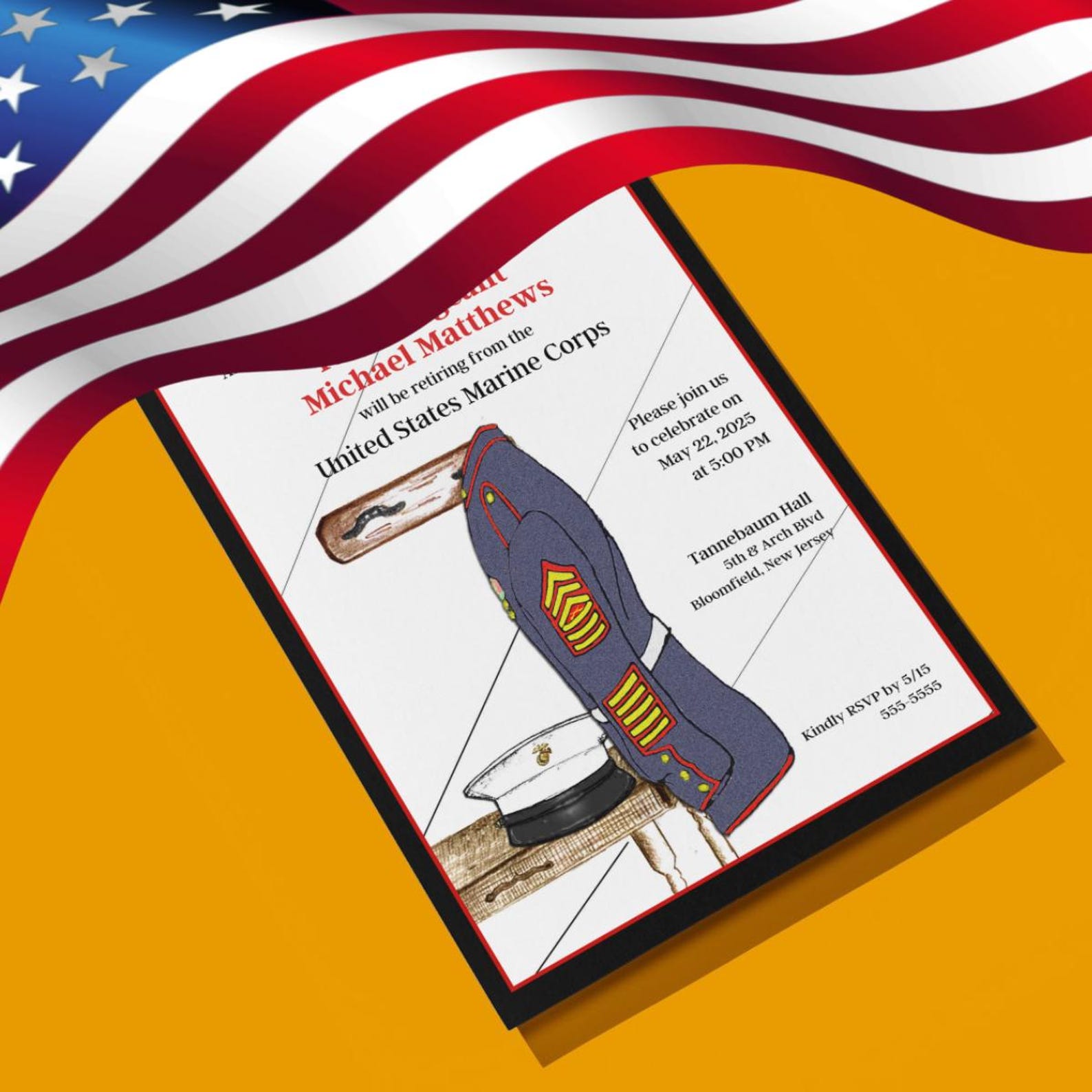 Marine United States Graduation Military Invitation Announcement - Etsy