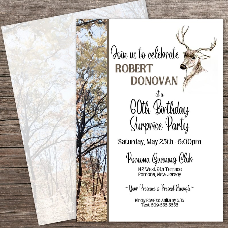 Hunting Deer Themed Milestone Birthday Retirement Tournament ...