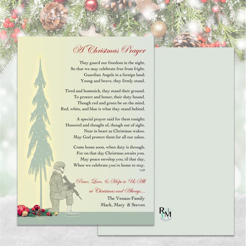 Christmas Holiday Patriotic Military Soldier Personalized Christmas ...