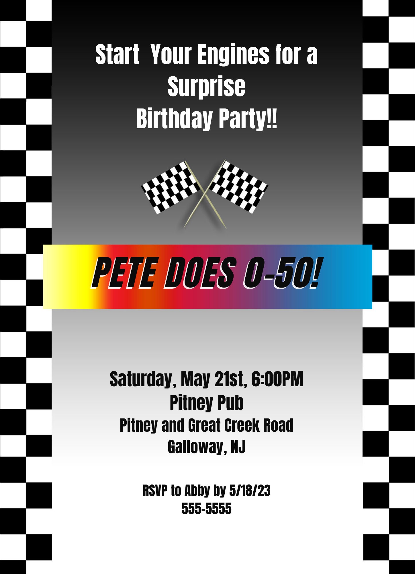 Nascar Milestone Race Car Birthday Retirement Invitations - Etsy
