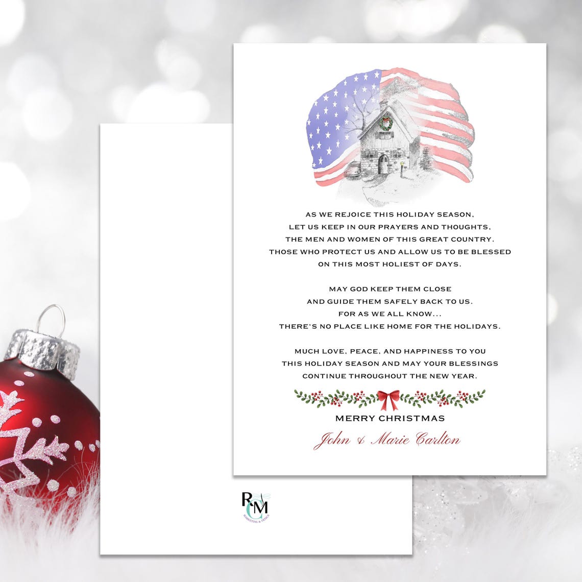 Christmas Holiday Patriotic Military Soldier Personalized Christmas ...