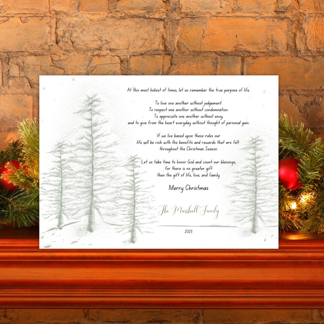 Tree Holiday Personalized Christmas Corporate Company Greeting Cards - Etsy