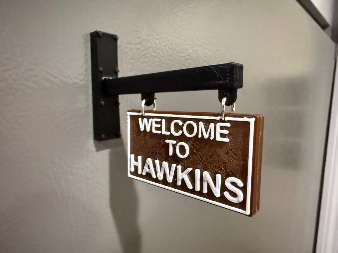 3D Printed Welcome to Hawkins Upside Down Sign Refrigerator Magnet ...