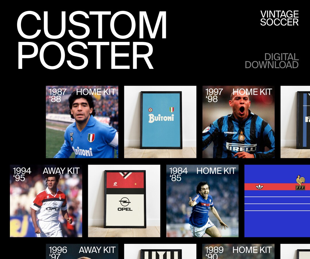 Vintage Soccer Jersey Poster, Trendy Football Art (digital Download) - Etsy
