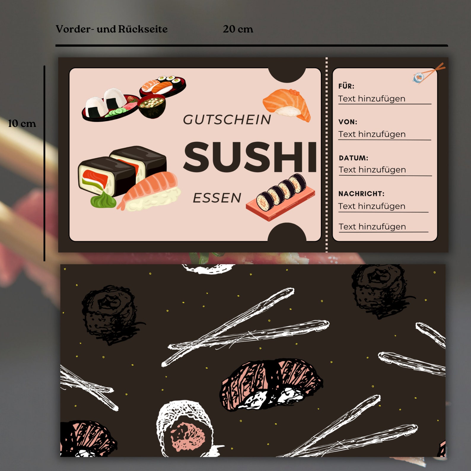 Sushi Restaurant Voucher|gift Personalized Eating Out - Etsy