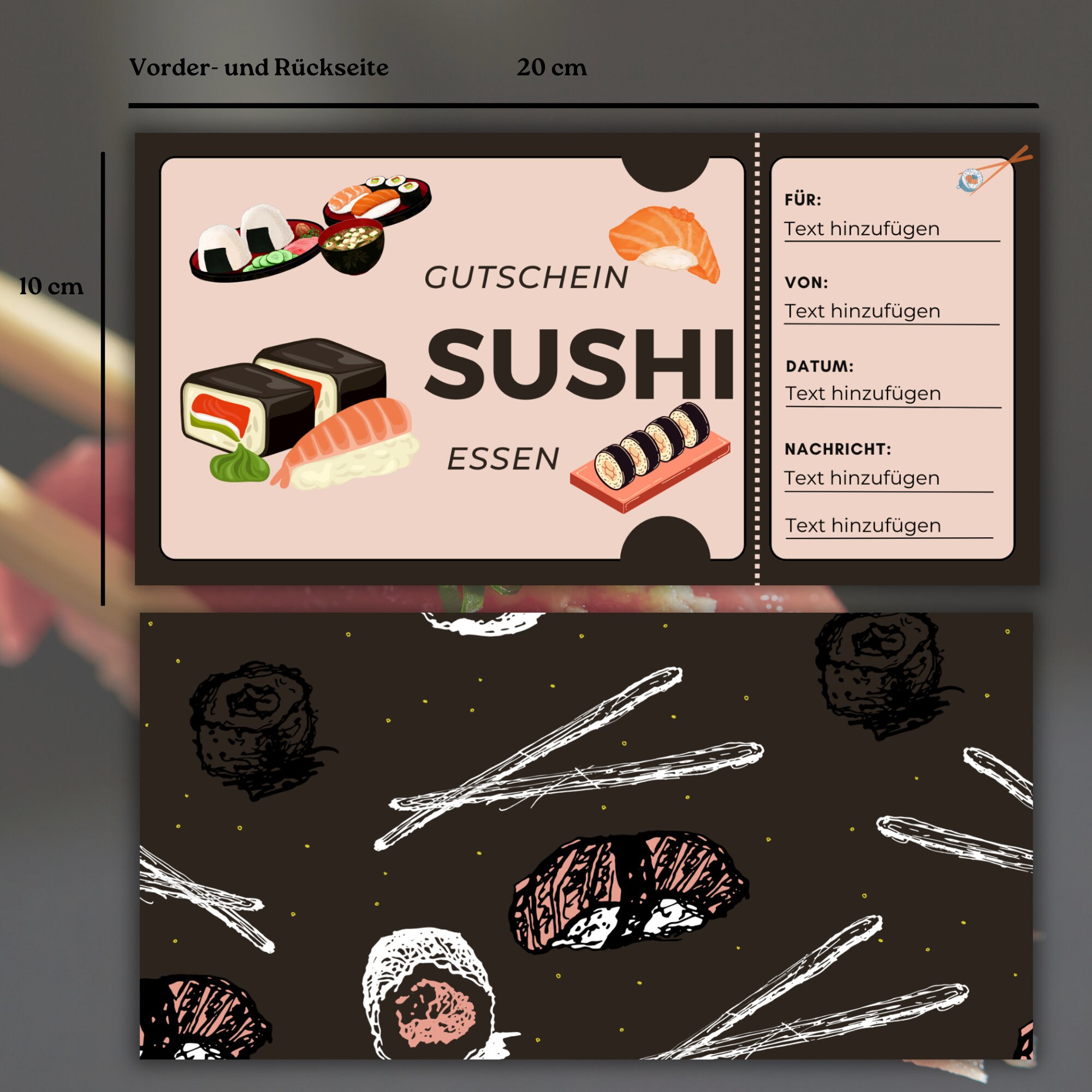 Sushi Restaurant Voucher|gift Personalized Eating Out - Etsy