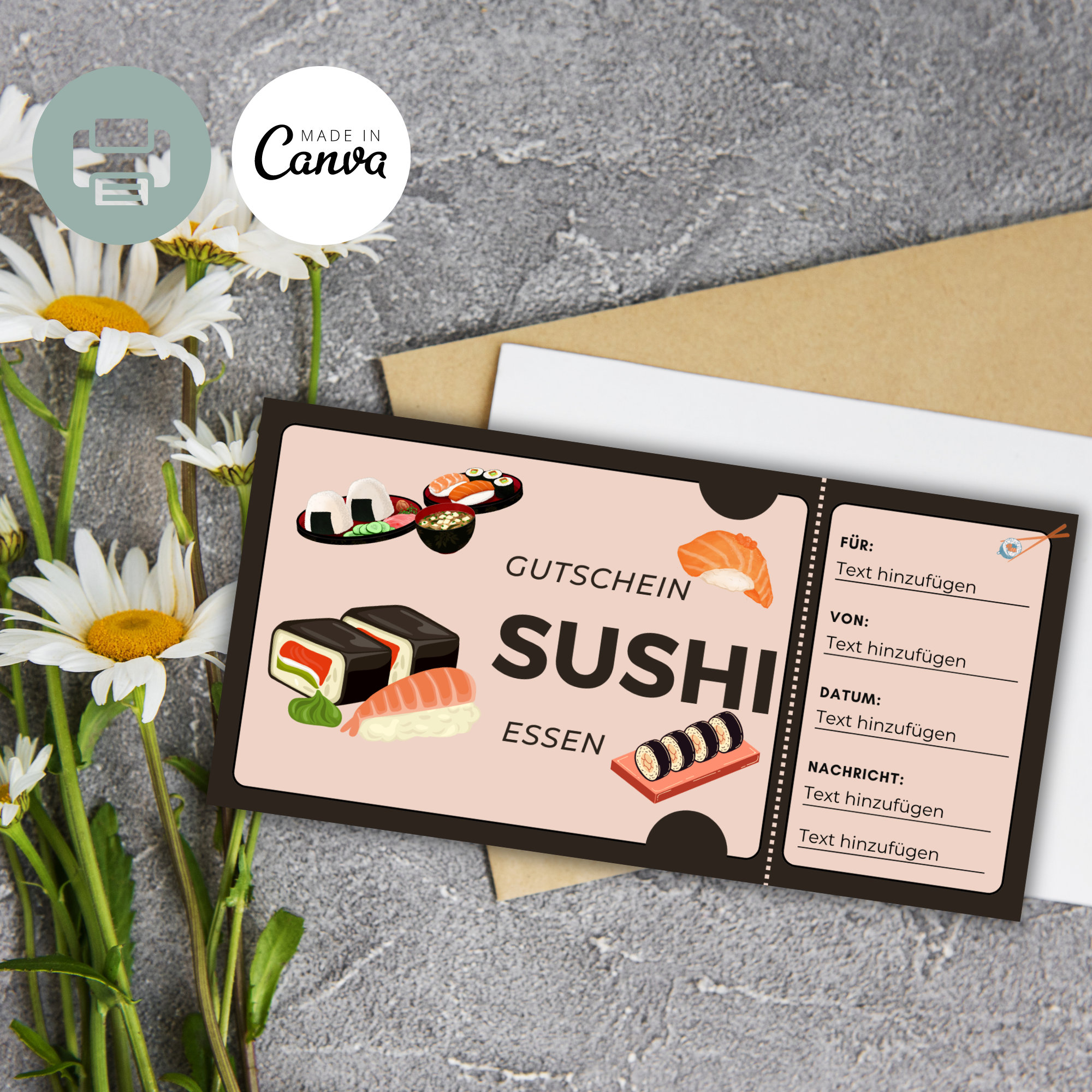 Sushi Restaurant Voucher|gift Personalized Eating Out - Etsy