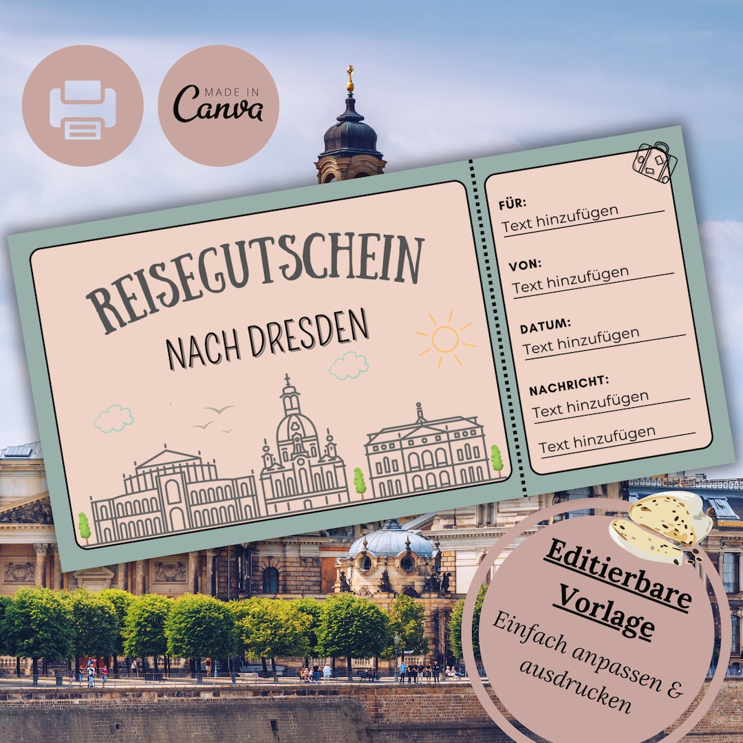 Travel Voucher Dresden|personalized Gift|city Trip Gift for Girlfriend ...