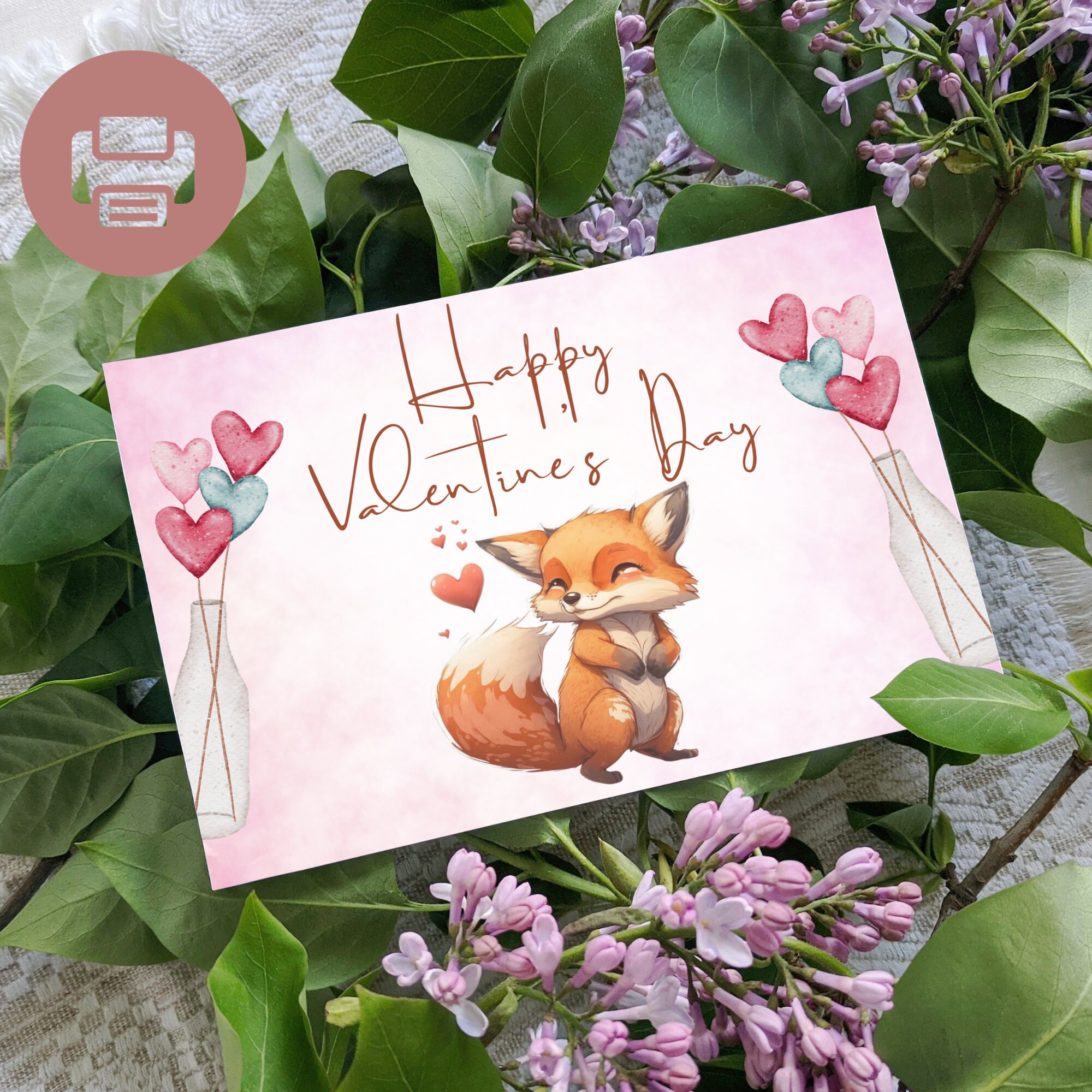 Happy Valentines Day Cardgifts for Valentine's Dayfox Cardcard With ...