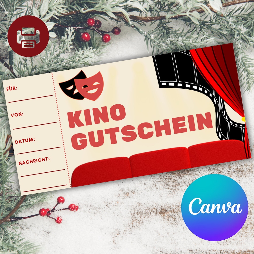 Cinema Voucher Gift for Film Fans Personalizable Voucher Instant ...