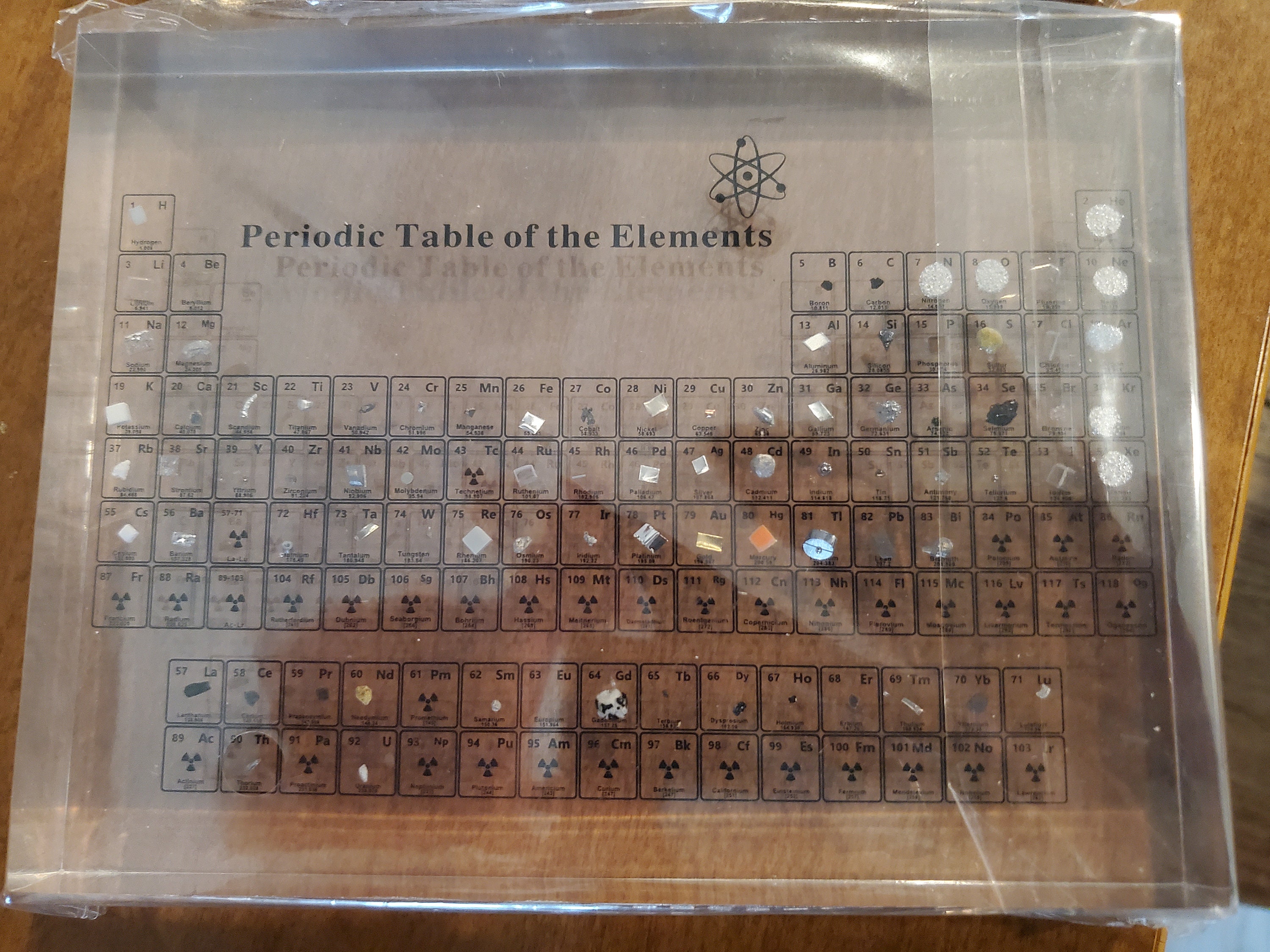 Heritage Periodic Table of Elements Real Elements Acrylic Desk Display ...