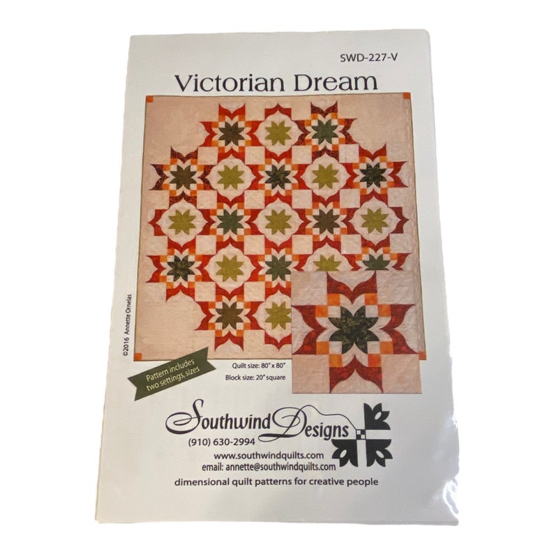 Southwind Designs Victorian Quilt 80 X 80 Dimensional Quilt Pattern SWD ...