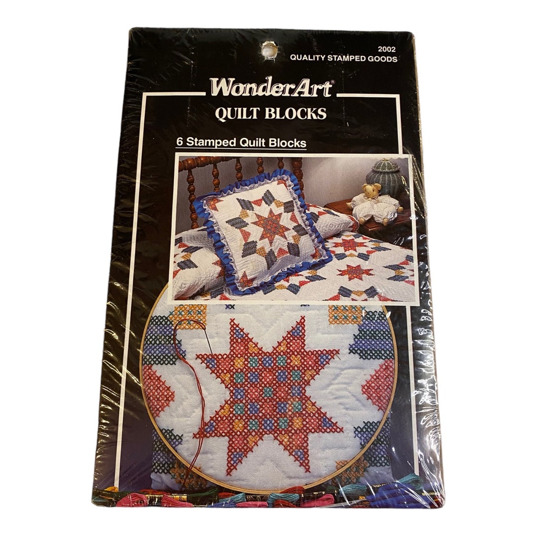 WONDERART 6 Stamped Quilt Blocks BLAZING STAR 16"x16" Poly Cotton Caron - Etsy