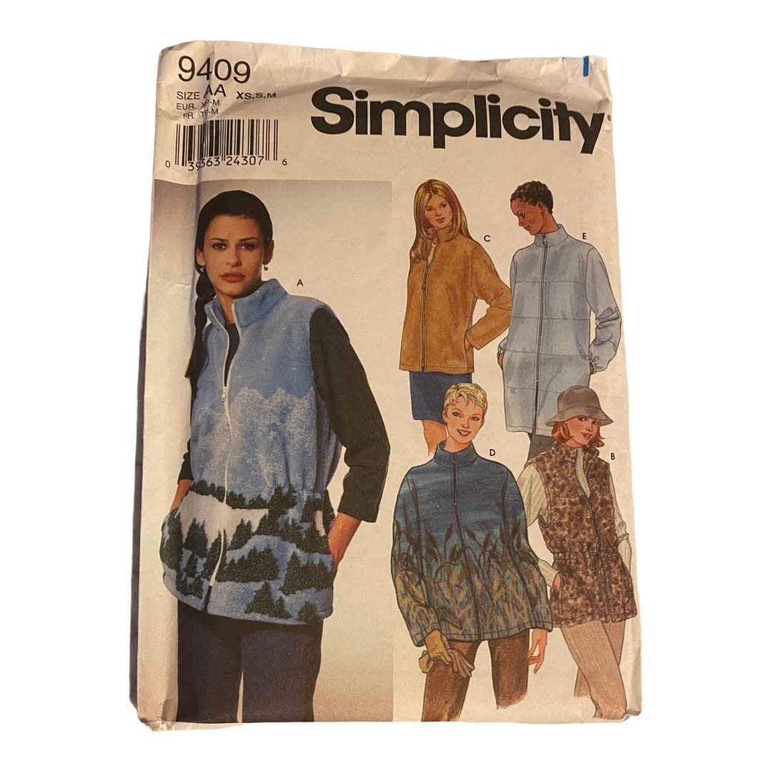 9409 Vintage Simplicity Sewing Pattern Misses Vest Jacket Sz XS S M ...