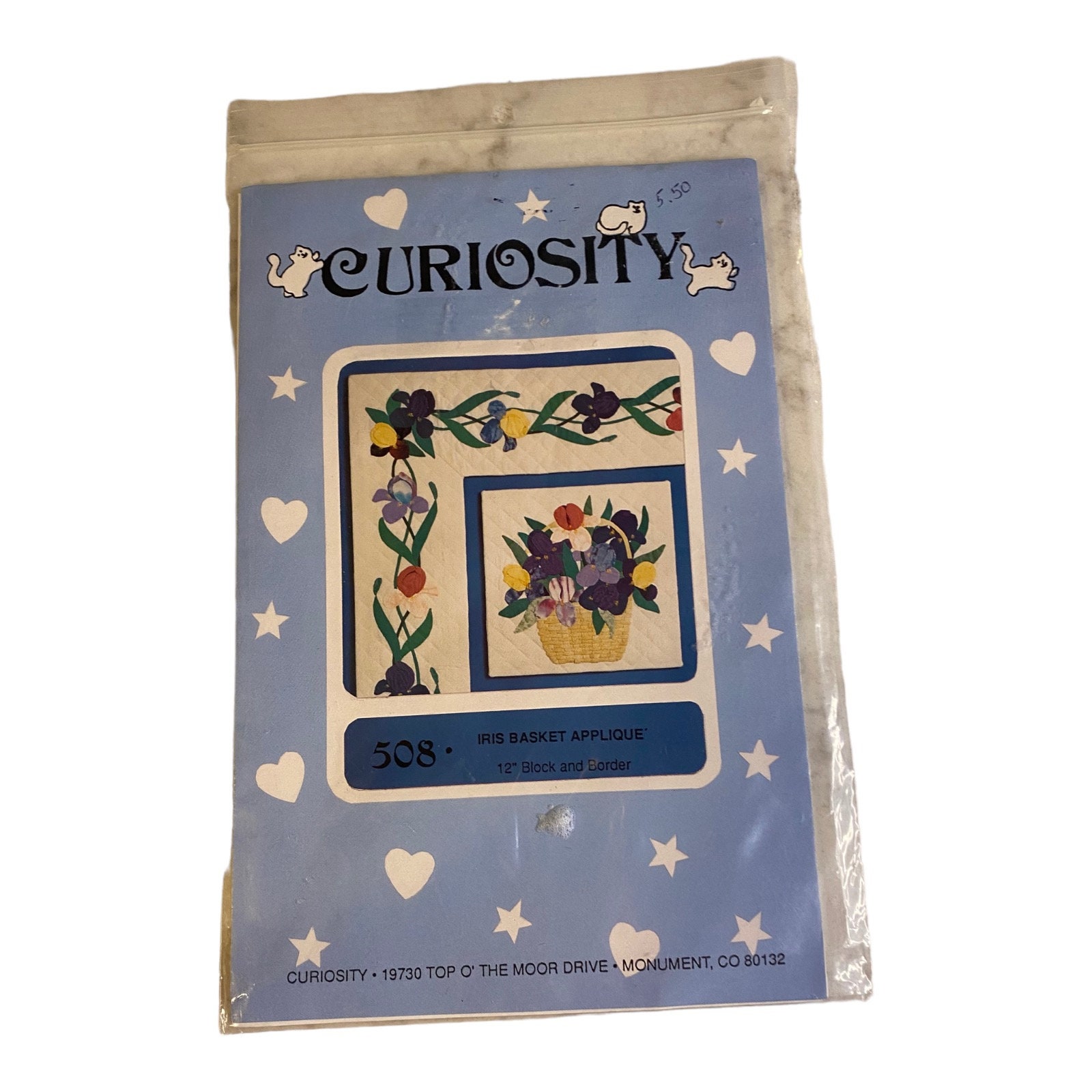 Curiosity Applique Quilt Pattern 508 Iris Basket 12 Block & Border NEW ...
